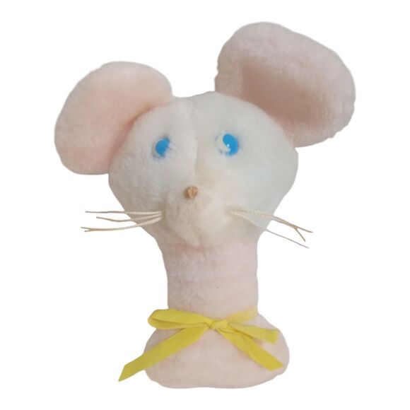 Eden | Toys | Vintage Eden Rattle Pink White Mouse Plush 7 | Poshmark
